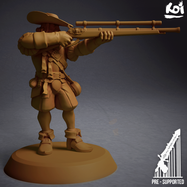 3D Printable Guildmarch Militia - Handgunner 2 by DennyKoi