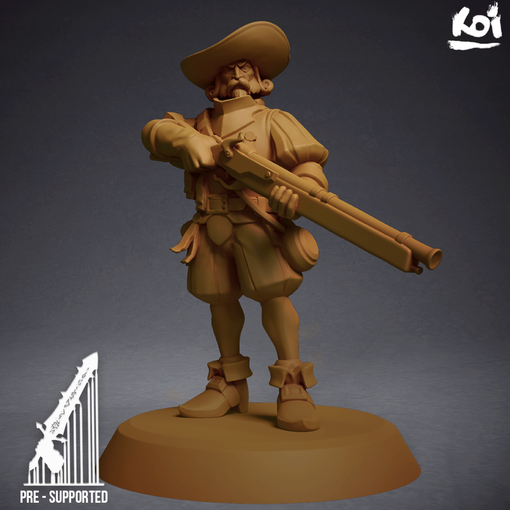 3D Printable Guildmarch Militia - Handgunner 3 by DennyKoi