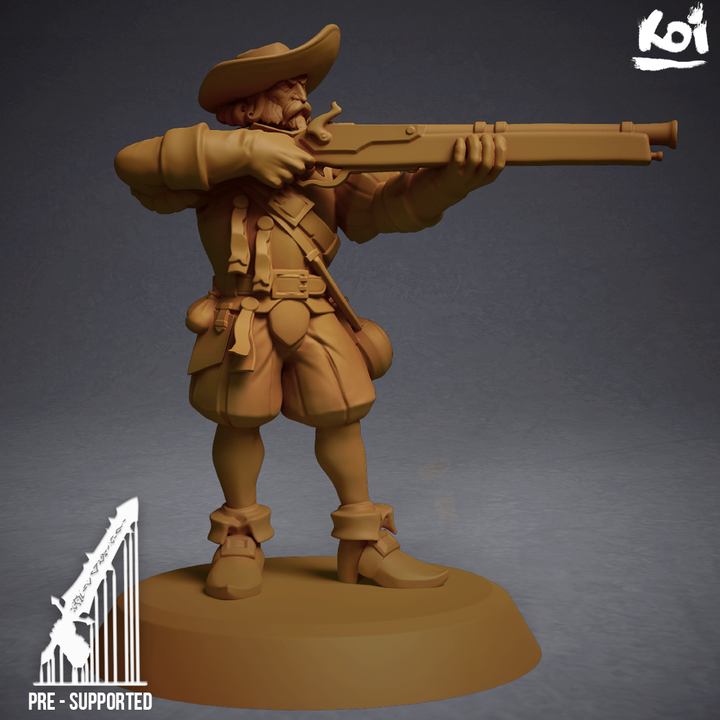3D Printable Guildmarch Militia - Handgunner 4 by DennyKoi
