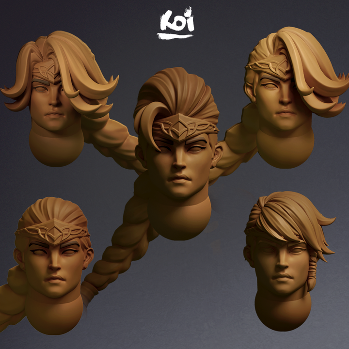 3D Printable Shieldmaidens - Miniature heads by Denys Makarenko