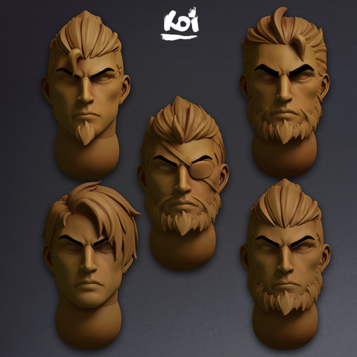3D Printable Viking - Miniature heads by Denys Makarenko