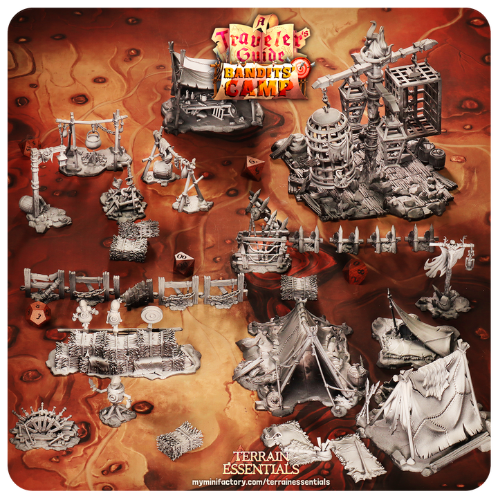 3D Printable Bandits Camp Terrain Set (Pre-Supported) by Terrain ...