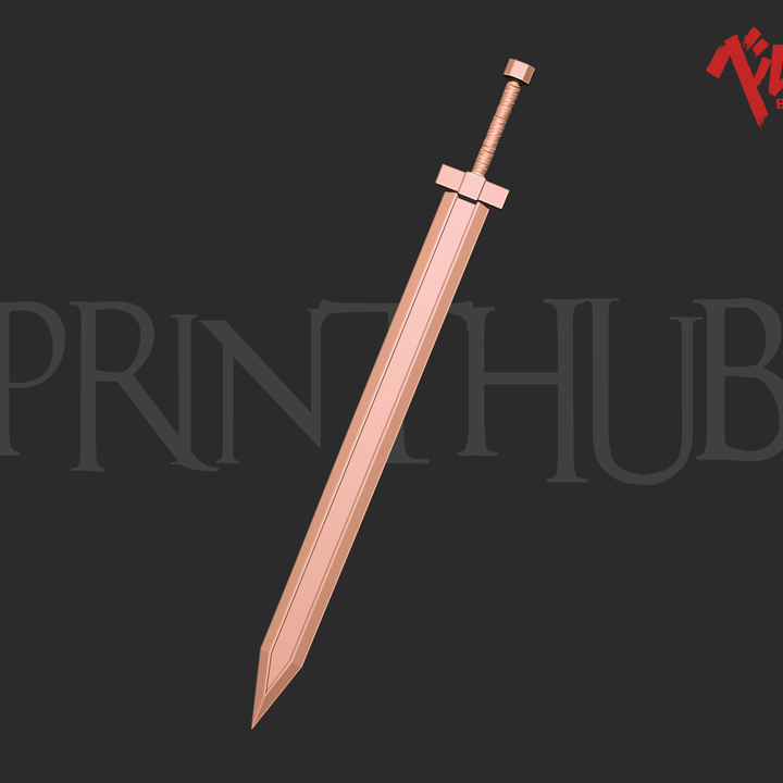 3D Printable Guts Raider Sword for cosplay prop by Printhub