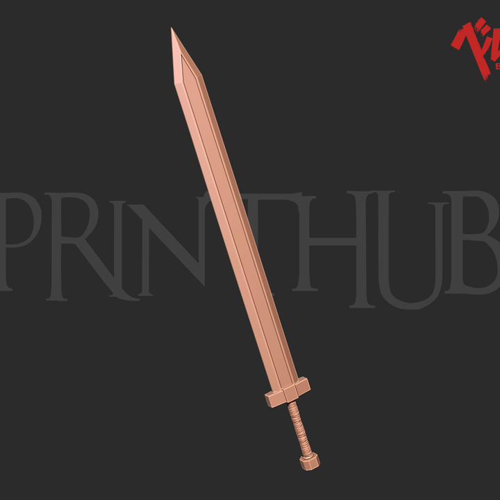 3D Printable Guts Raider Sword for cosplay prop by Printhub