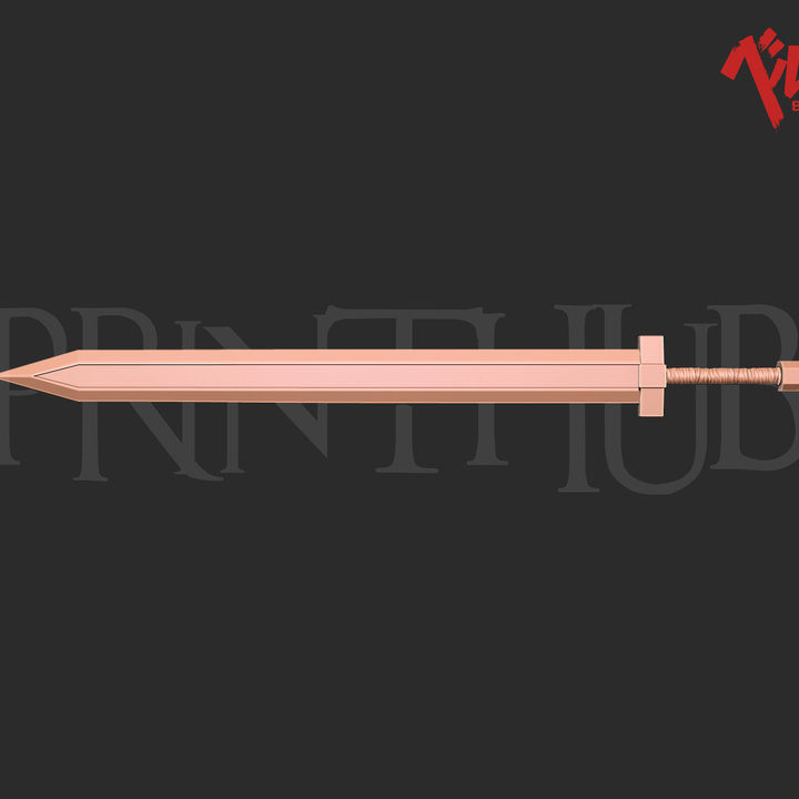 3D Printable Guts Raider Sword for cosplay prop by Printhub