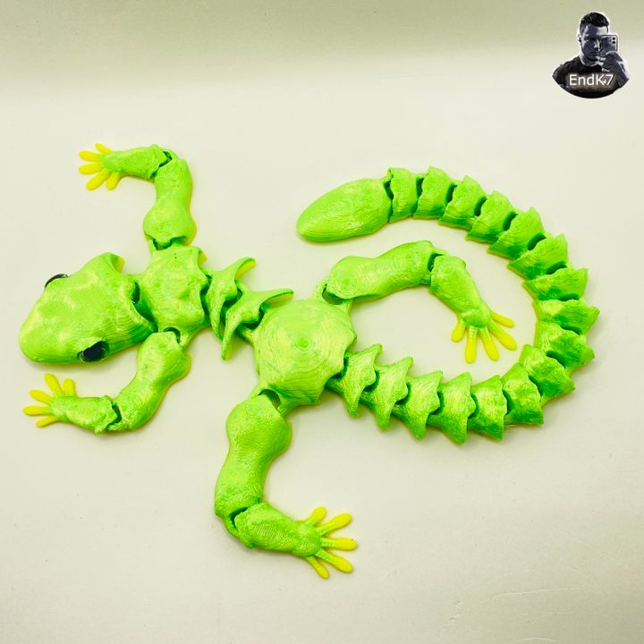 3D Printable Funny Lizard Gecko - Articulated - Print in Place - No ...