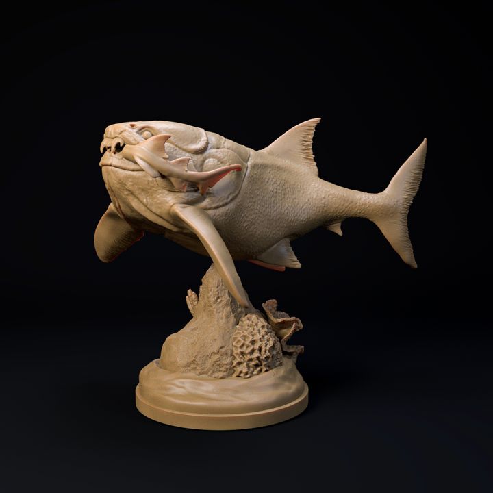 3D Printable Dunkleosteus hunting 1-35 scale pre-supported prehistoric ...