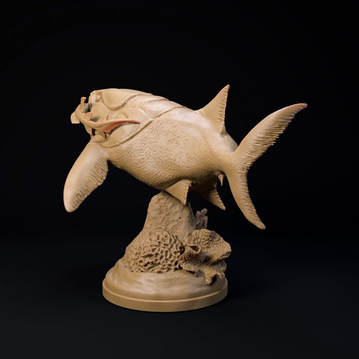 3D Printable Dunkleosteus hunting 1-35 scale pre-supported prehistoric ...