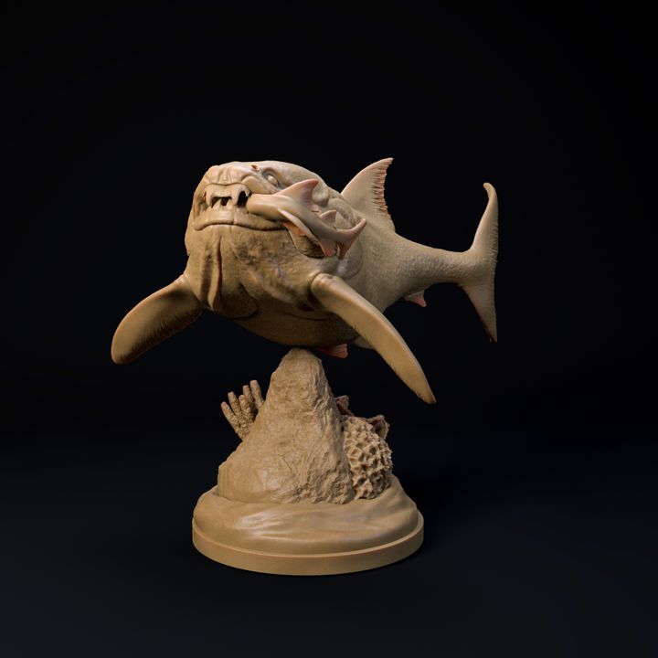 3D Printable Dunkleosteus hunting 1-35 scale pre-supported prehistoric ...