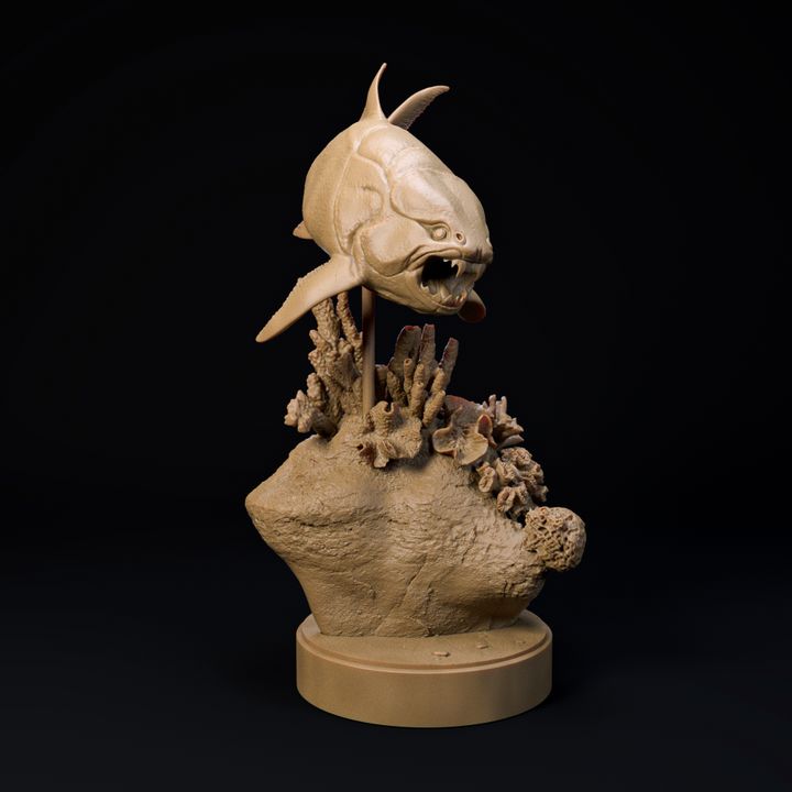 3D Printable Dunkleosteus swimming 1-35 scale pre-supported prehistoric ...