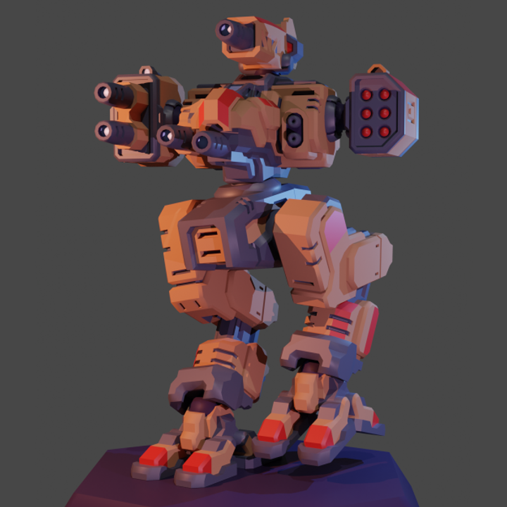 3D Printable 6mm Mech: Fixed Pose StarRacer by Mako Prints