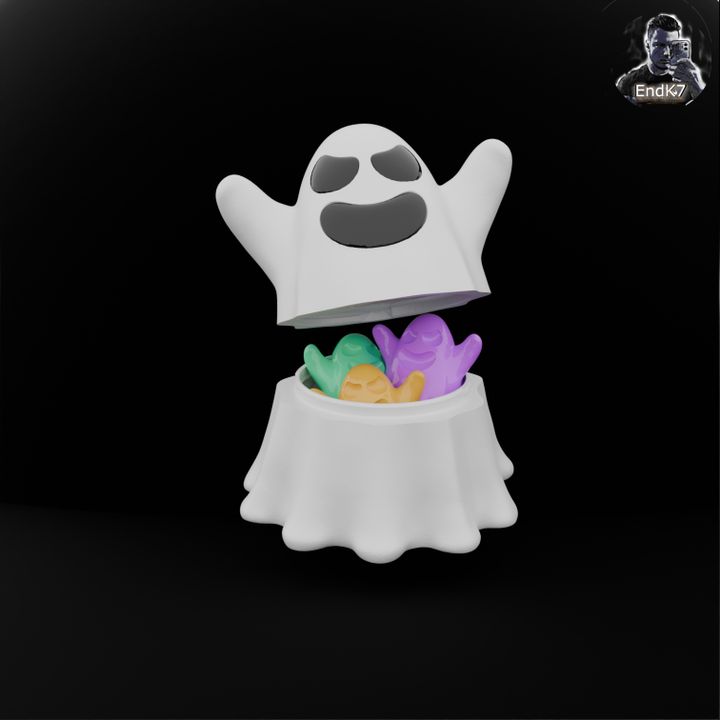 3D Printable Ghost Container Storage 👻 by EndK7