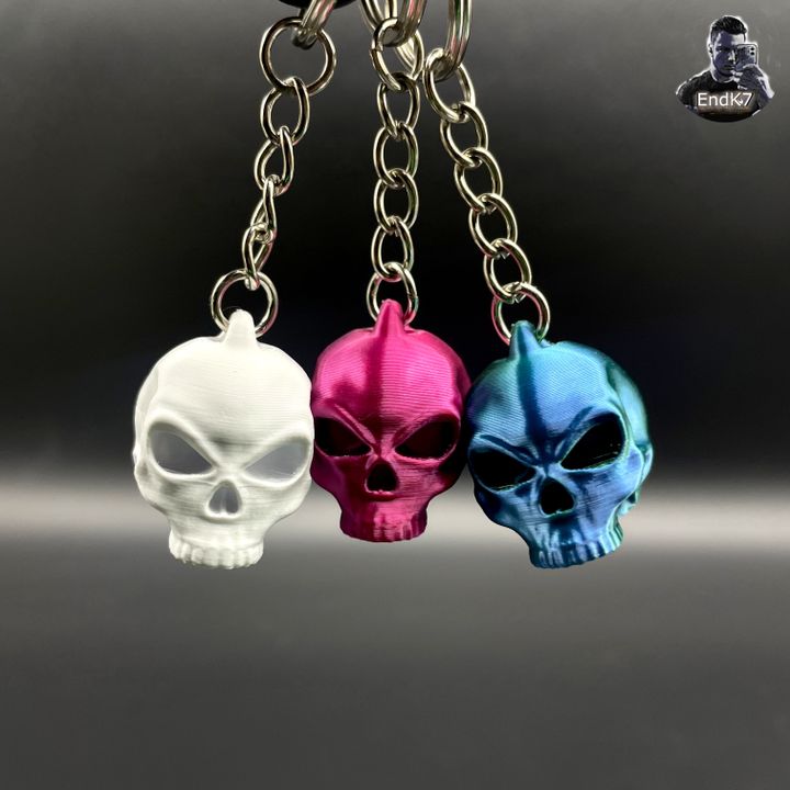 3D Printable Skull Keychain - Earrings by EndK7