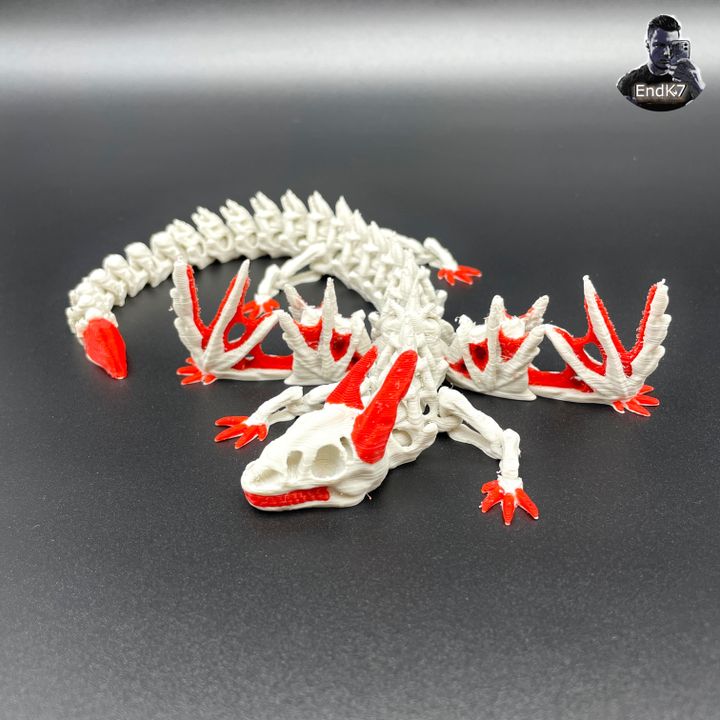 3D Printable Big Skeleton Dragon - Winged - Articulated - Flexi - Print ...