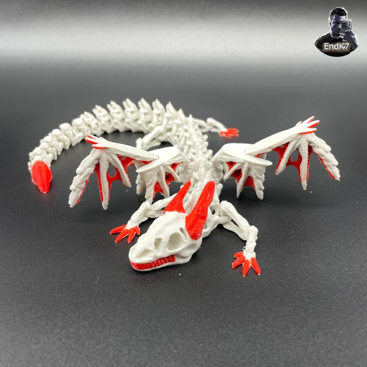 3D Printable Big Skeleton Dragon - Winged - Articulated - Flexi - Print ...