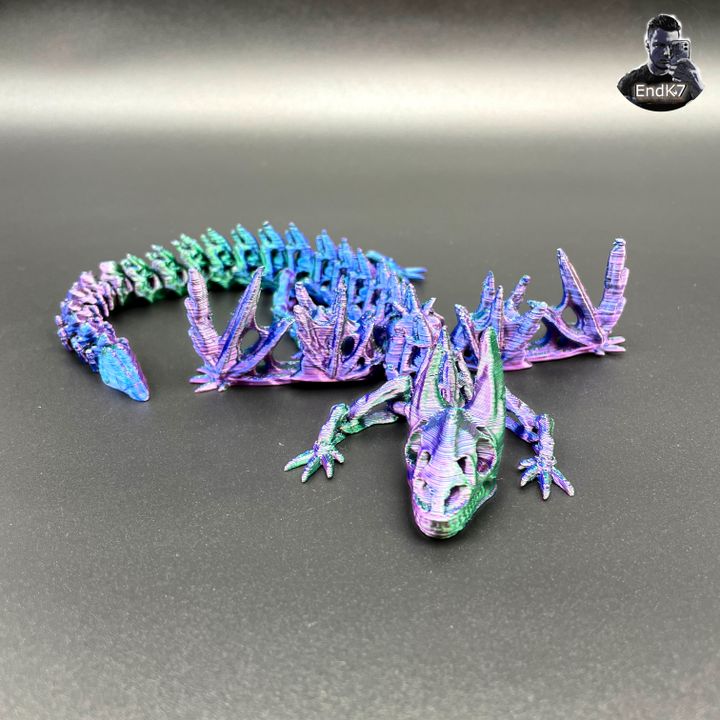 3D Printable Big Skeleton Dragon - Winged - Articulated - Flexi - Print ...