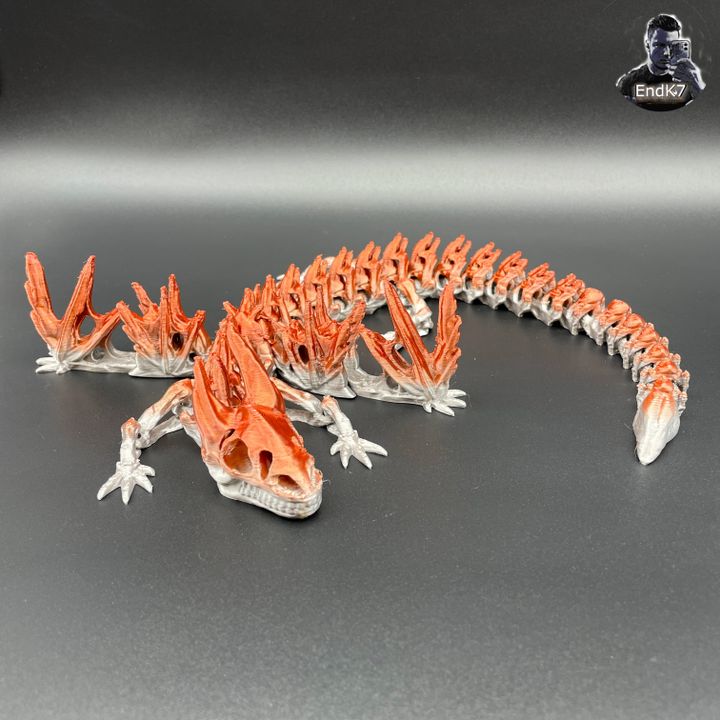 3D Printable Big Skeleton Dragon - Winged - Articulated - Flexi - Print ...