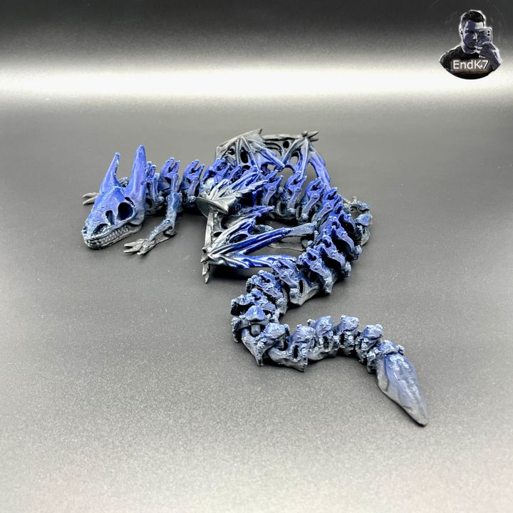 3D Printable Big Skeleton Dragon - Winged - Articulated - Flexi - Print ...