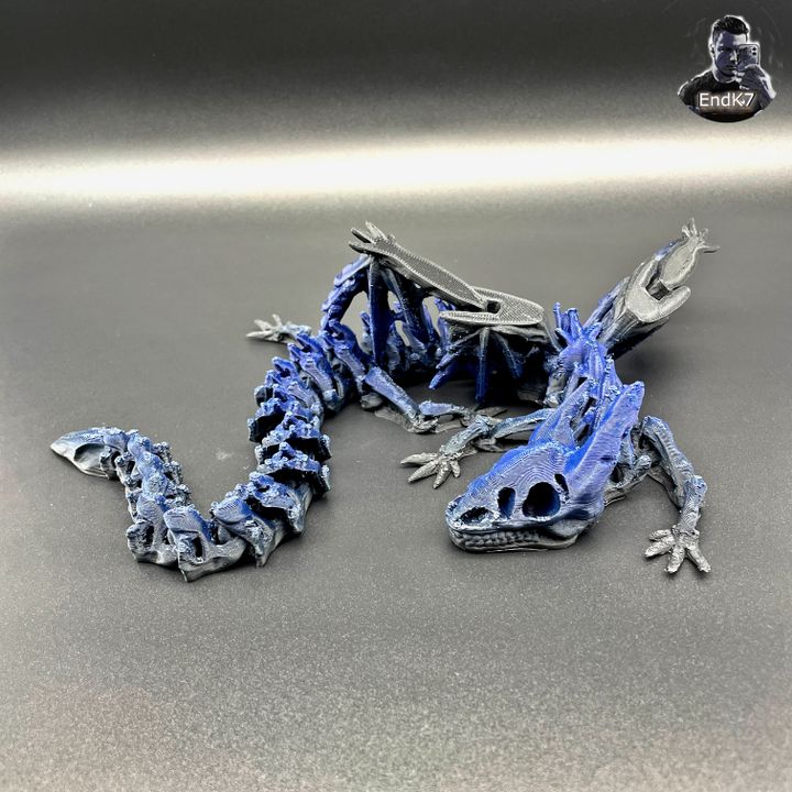 3D Printable Big Skeleton Dragon - Winged - Articulated - Flexi - Print ...