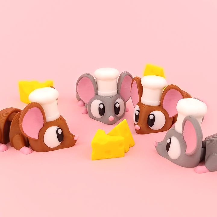 3D Printable Flexi Chef Mouse Print-in-place by 3DGOB