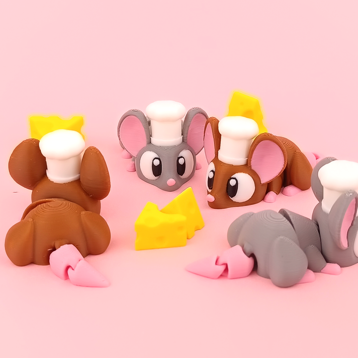 3D Printable Flexi Chef Mouse Print-in-place by 3DGOB