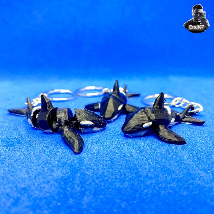 3D Printable Low Poly Orca Whale Keychains 3 Models - Articulated - No ...