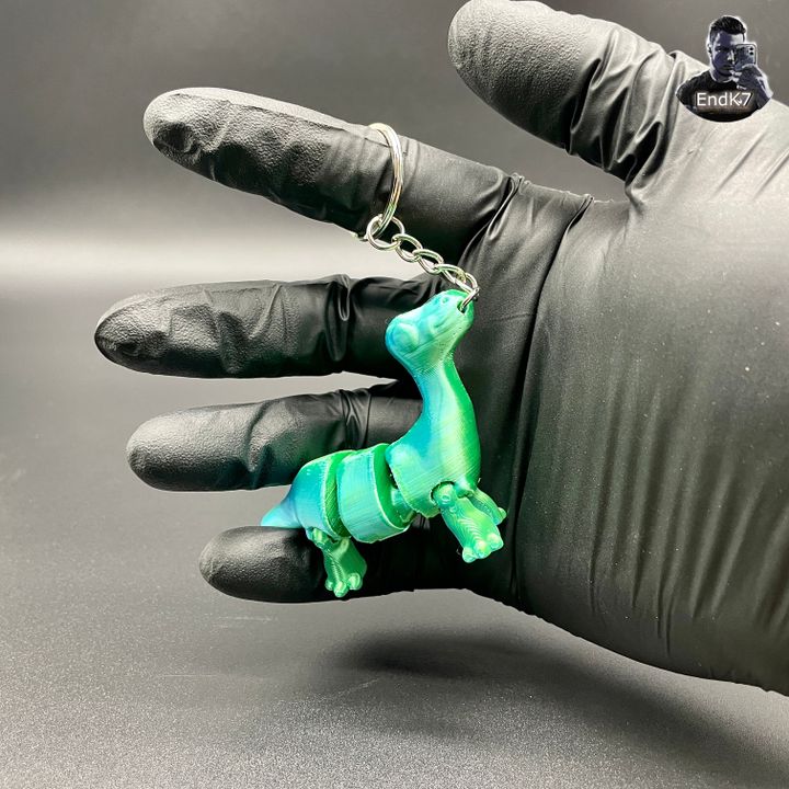 3D Printable Cute Brachiosaurus Keychains 🦕 by EndK7