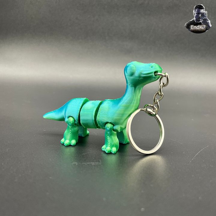 3D Printable Cute Brachiosaurus Keychains 🦕 by EndK7