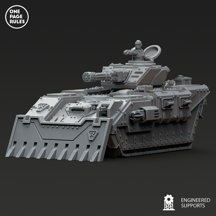 3D Printable Battle Tank - Human Defense Force by One Page Rules