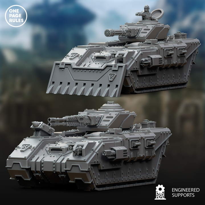 3D Printable Battle Tank - Human Defense Force by One Page Rules
