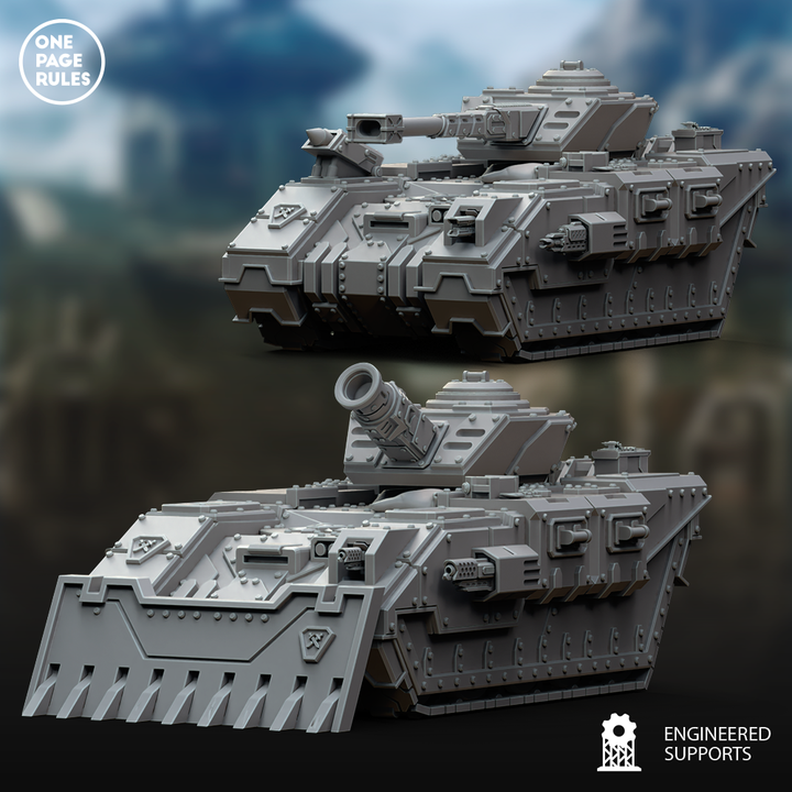 3D Printable Battle Tank - Human Defense Force by One Page Rules