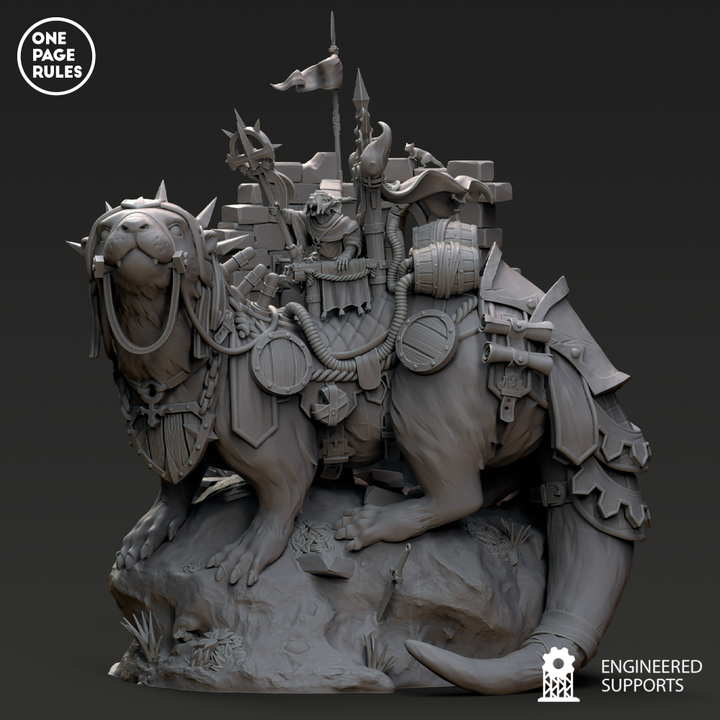 3D Printable Giant Blessed Beast (Otter) - Ratmen by One Page Rules