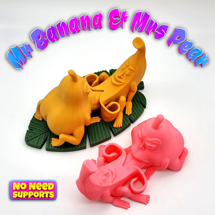 3D Printable Mr Banana & Mrs Pear by iradj3d