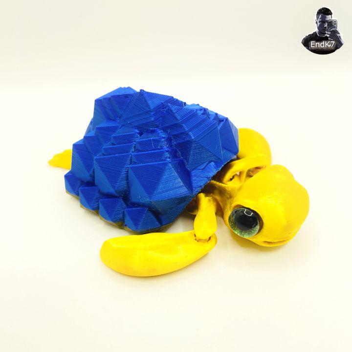 3D Printable Cute Articulated Turtles #2 - Three Models - Swappable ...