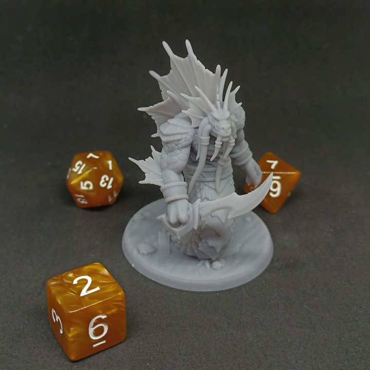 3D Printable WP - Under The Sea - Naga Myrmidon A by Imagine Minis