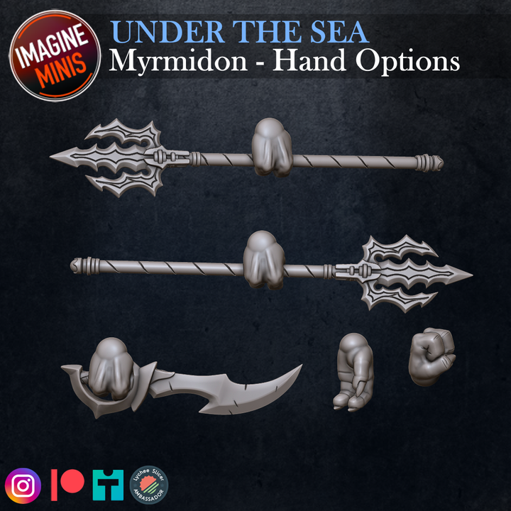 3D Printable WP - Under The Sea - Naga Myrmidon A by Imagine Minis