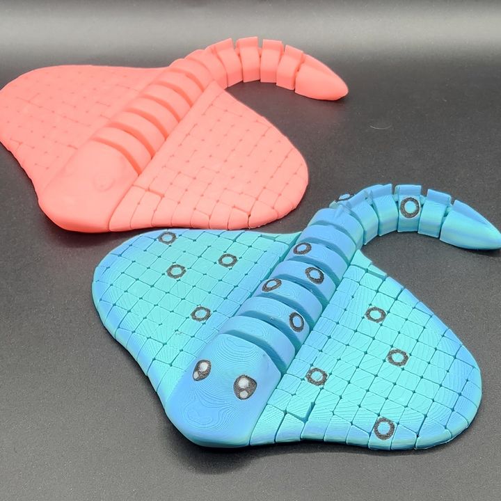 3D Printable Cute Flexi Stingray by Fillifuu