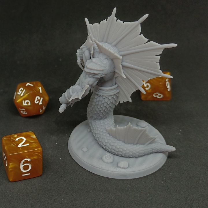 3D Printable Under The Sea - Naga Myrmidon C by Imagine Minis