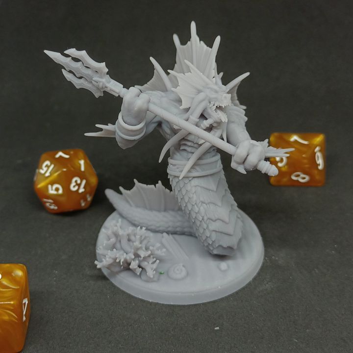 3D Printable Under The Sea - Naga Myrmidon D by Imagine Minis