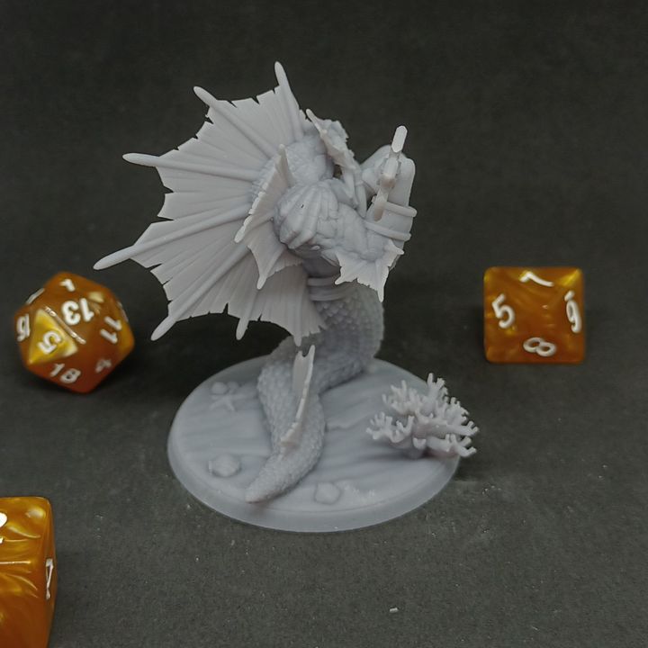 3D Printable Under The Sea - Naga Myrmidon D by Imagine Minis