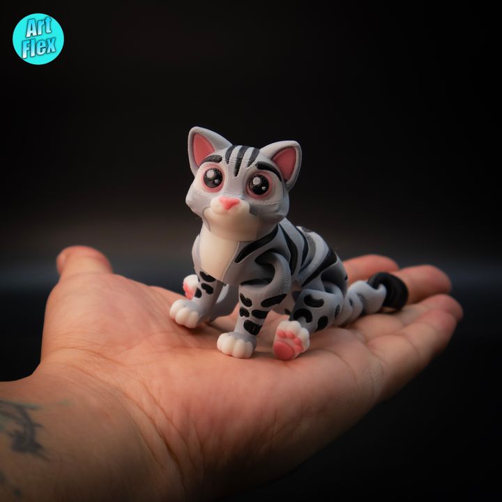 3D Printable Flexi Cat STL and 3MF by ArtFlex