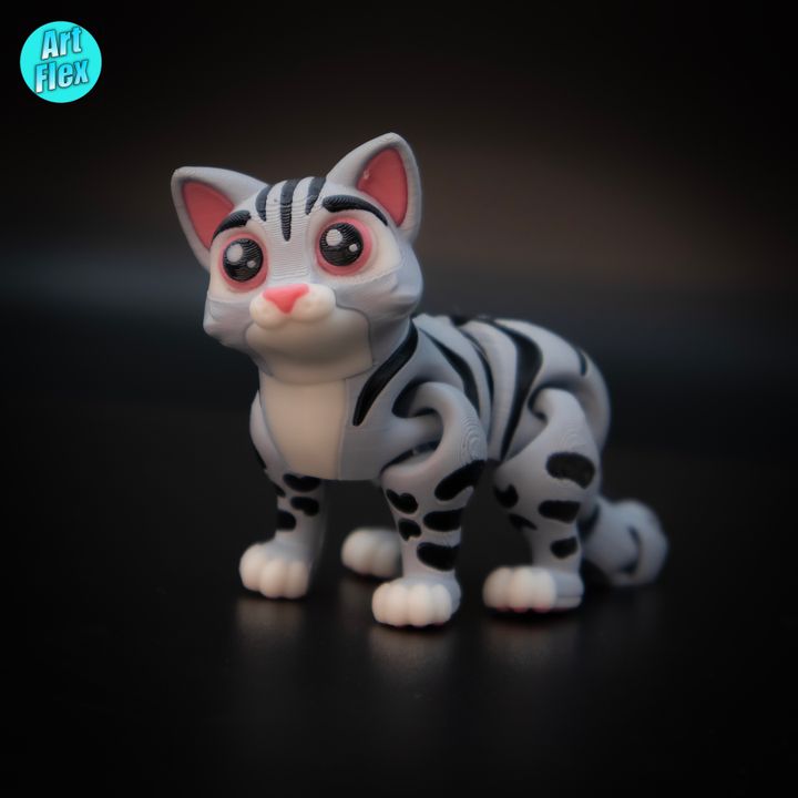3D Printable Flexi Cat STL and 3MF by ArtFlex