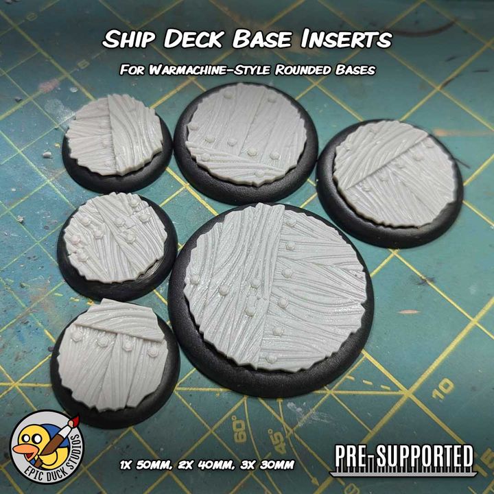 3D Printable Ship Deck Base Inserts - for Warmachine style round bases ...
