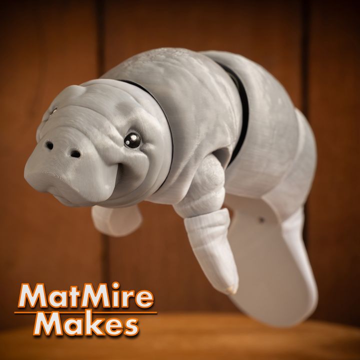 3D Printable Manatee, Articulated fidget figure, Cute Sea Cow Animal by ...