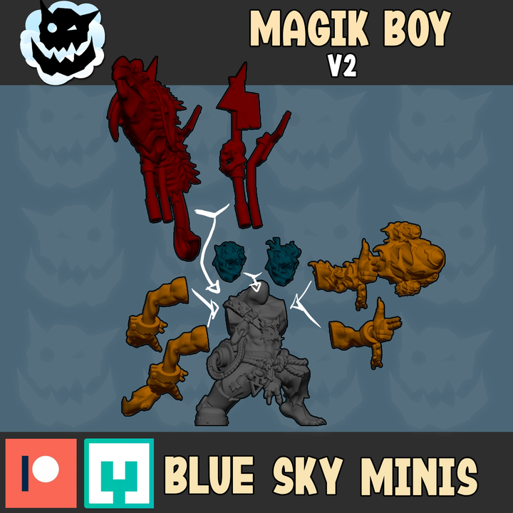 3D Printable Magic Boy v2 by Blue Sky Minis