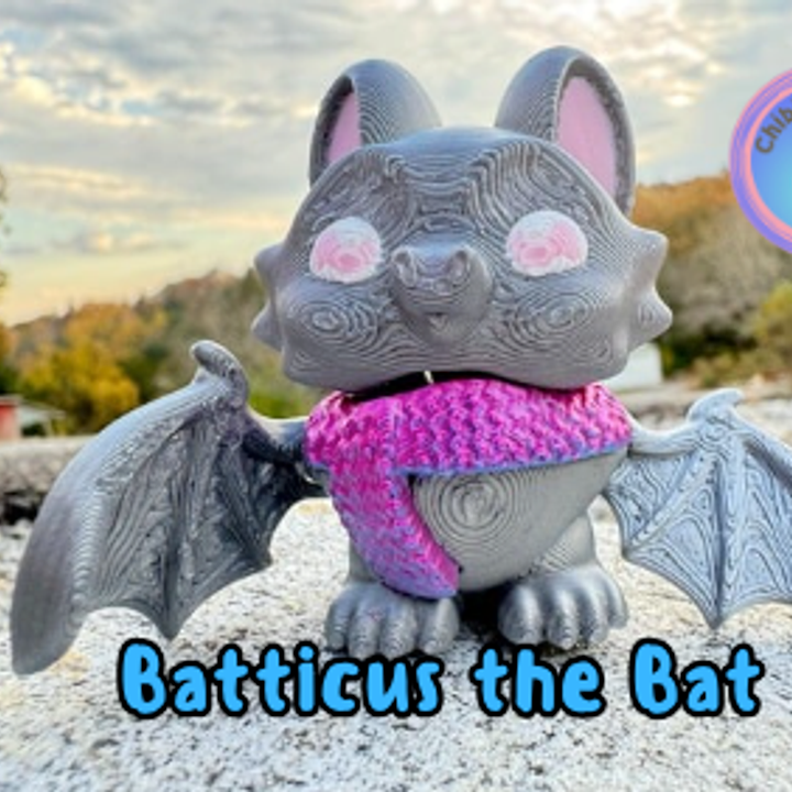 3D Printable Batticus the Bat Flexi by ChibiBestiary