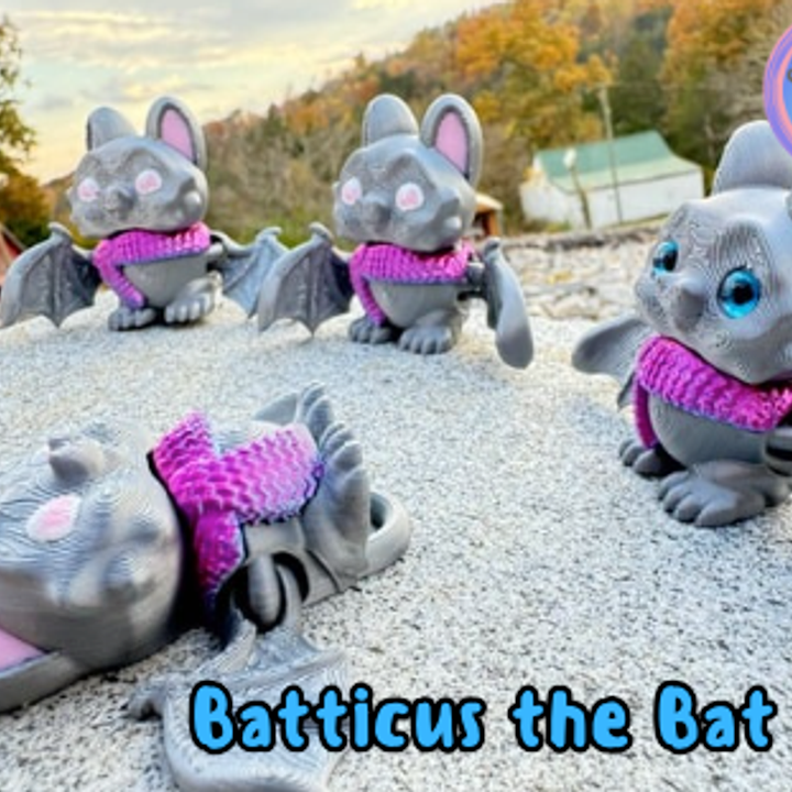 3D Printable Batticus the Bat Flexi by ChibiBestiary