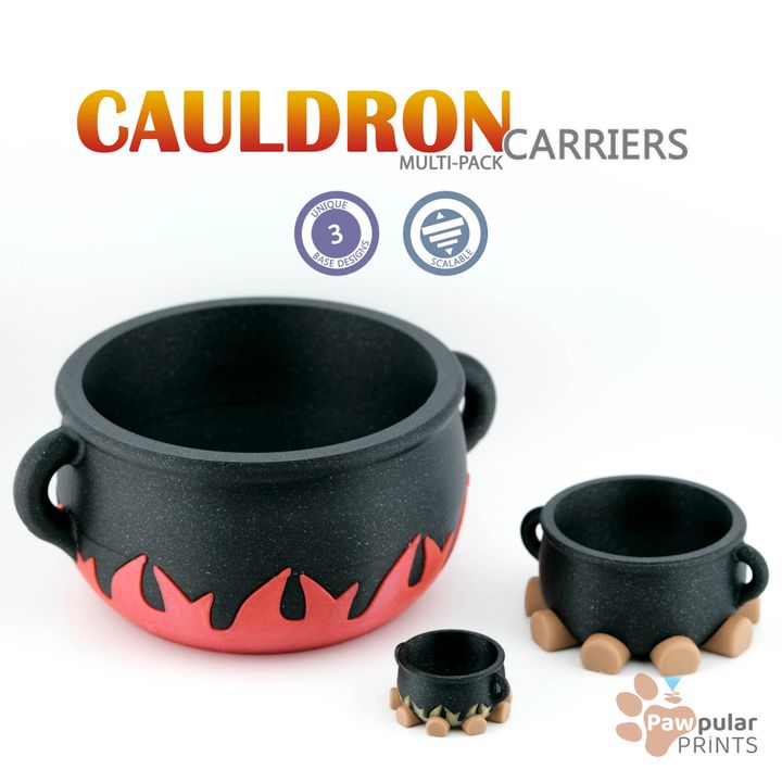 3D Printable Cauldron Carriers Multi-Pack - Candy Dish [Private Use ...