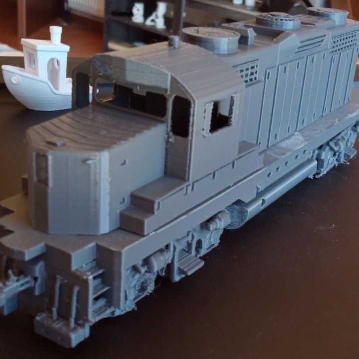 3D Printable EMD GP20 Diesel Train Locomotive by Manos Liolios