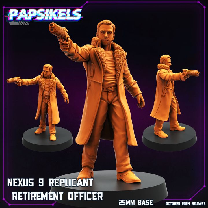 3D Printable NEXUS 9 REPLICANT RETIREMENT OFFICER by PAPSIKELS MINIATURES